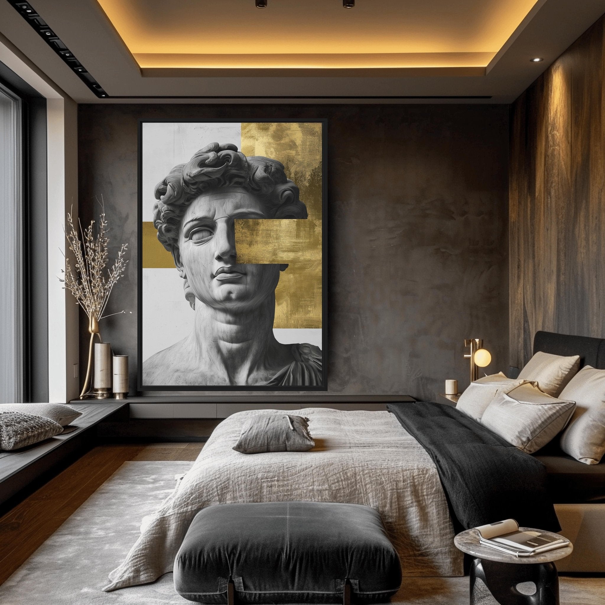 Buy David Sculpture Greek Mythology Art Framed Canvas | PaintFu