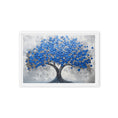 Blue Tree Modern Art Framed Canvas Print | PaintFu